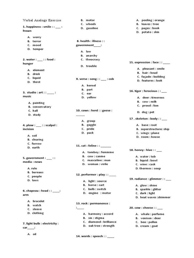 Analogical Reasoning Exercise: Providing Insightful Titles for Verbal ...