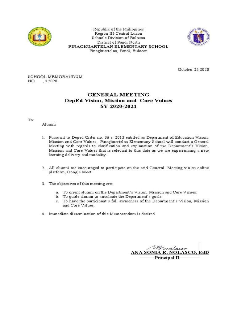 Memo Deped VMV | PDF | Communication | Cognition