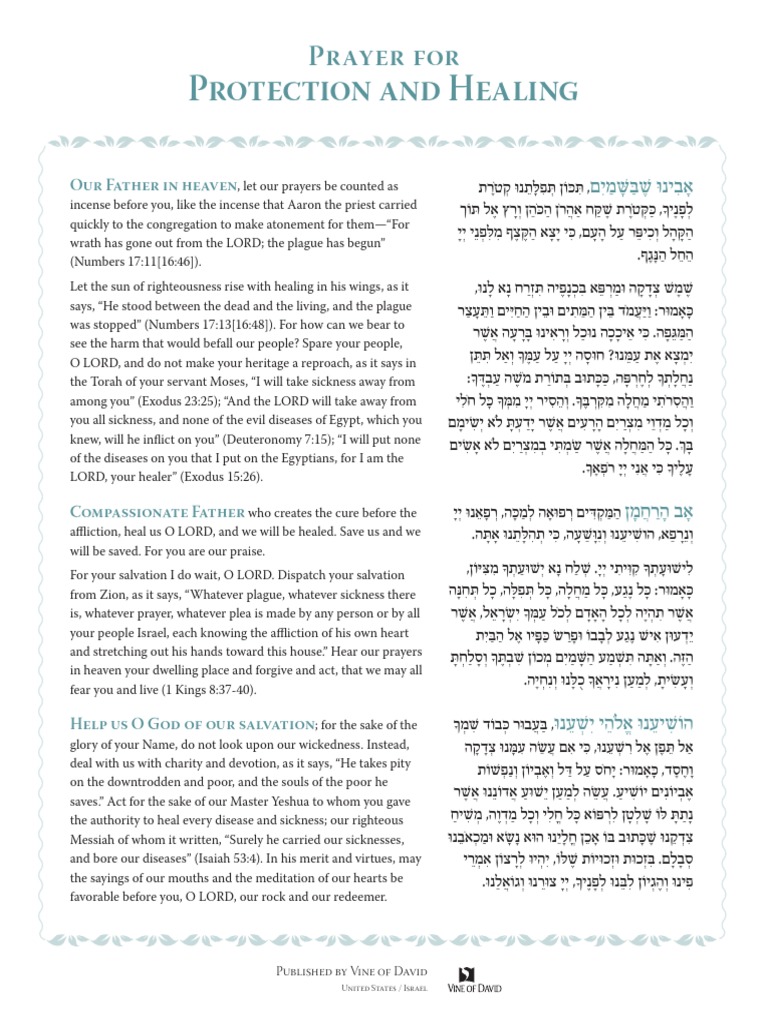 Protection and Healing: Prayer For | PDF | 1st Millennium Bc Books | Torah