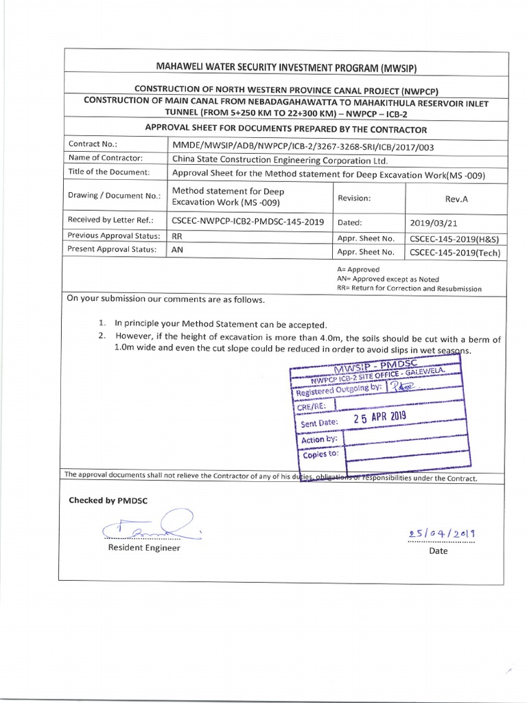 Method Statement For Deep Excavation Works | PDF | Geotechnical ...