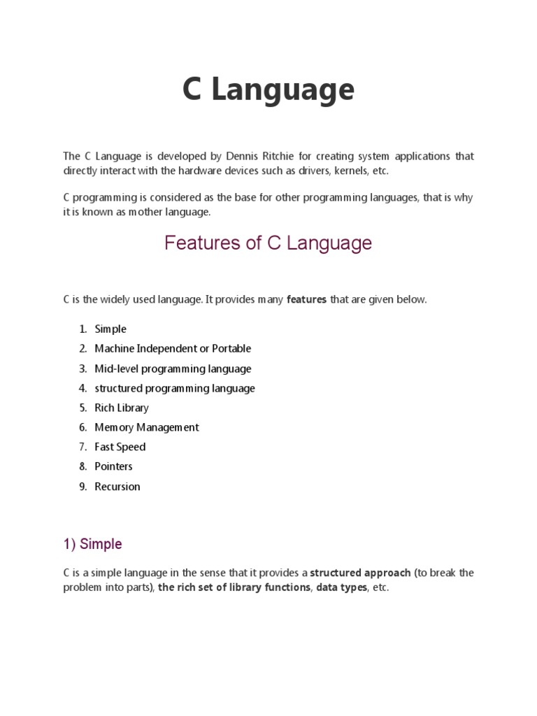 C Material Part1 | PDF | Data Type | C (Programming Language)