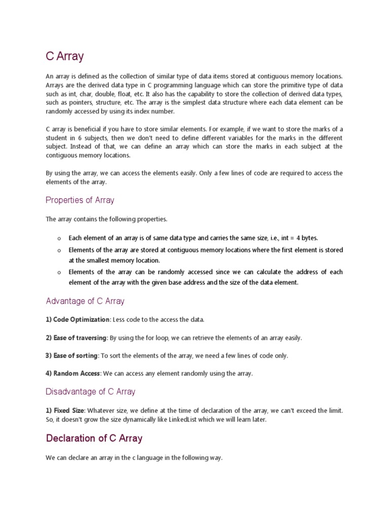 C Material Part 2 | PDF | Array Data Structure | Subroutine