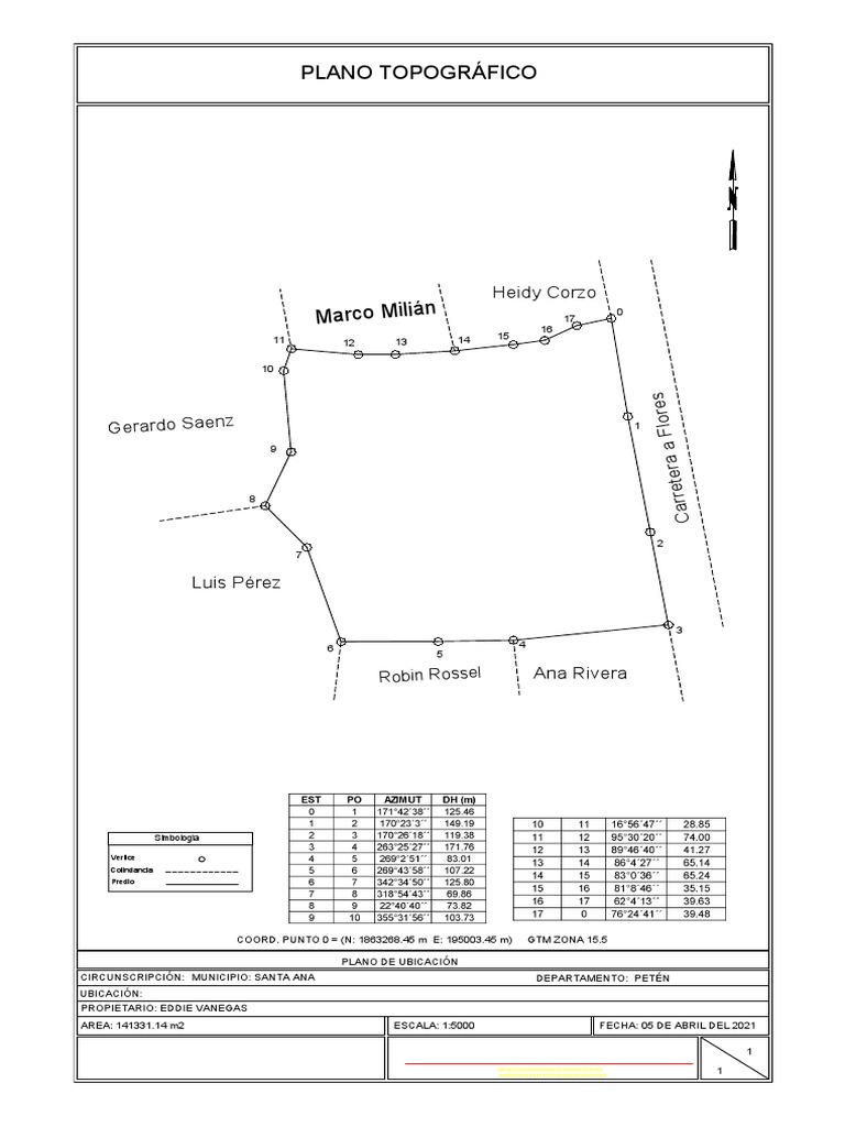 Plano Topográfico de Santa Ana | PDF