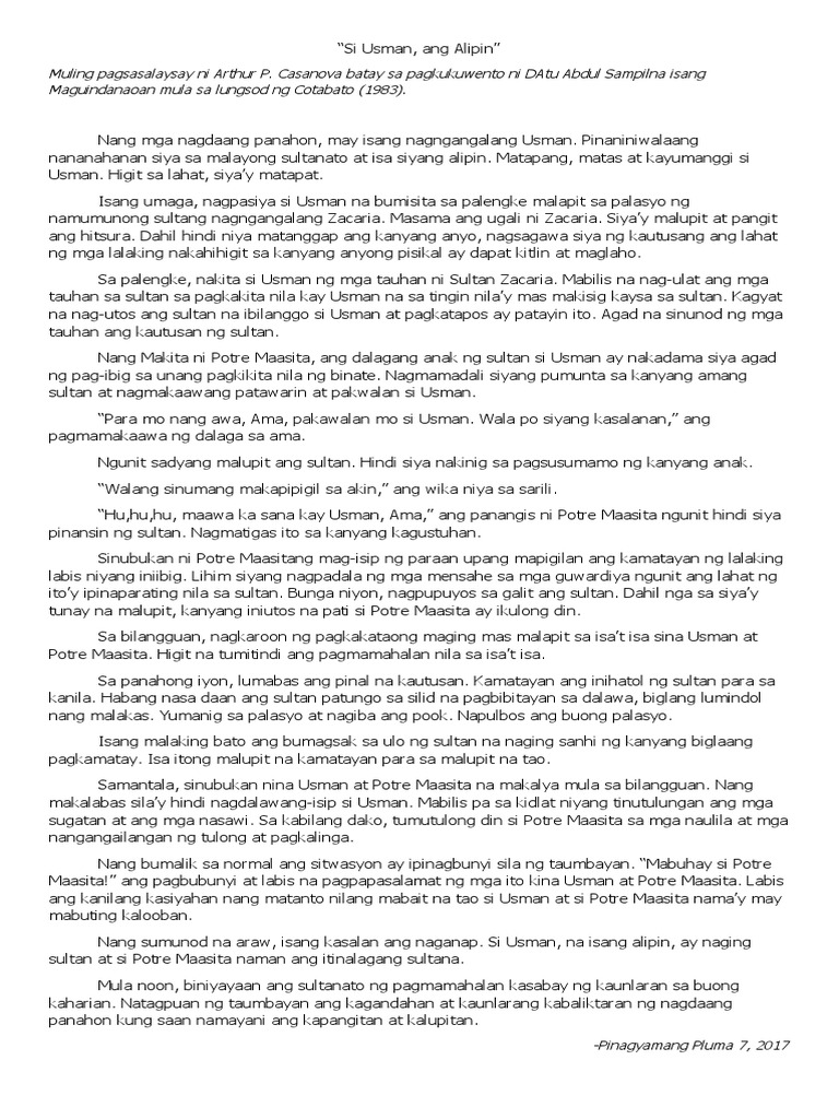 Si Usman, Ang Alipin | PDF