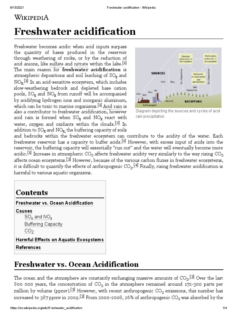Freshwater Acidification - Wikipedia | PDF | Physical Sciences | Hydrology