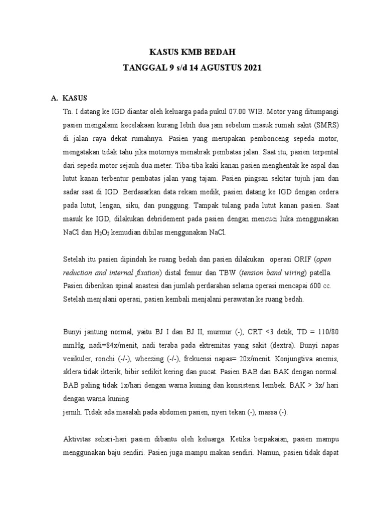 KASUS KMB BEDAH 9 - 14 Agustus 2021 | PDF