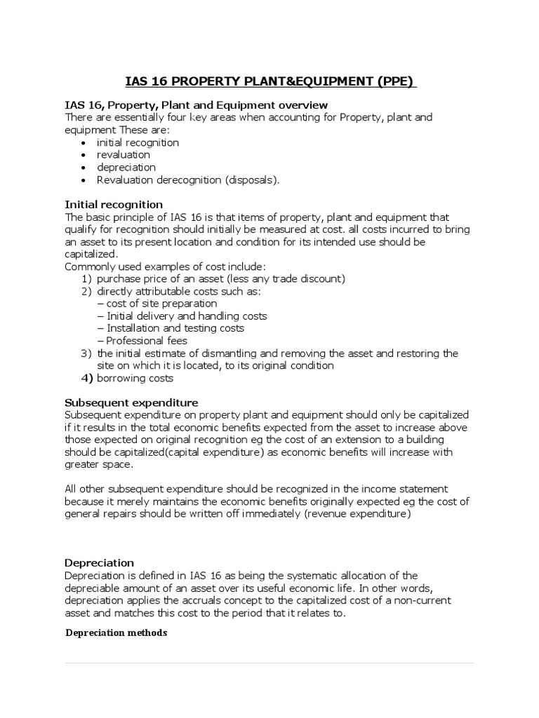Ias 16 | PDF | Depreciation | Fixed Asset