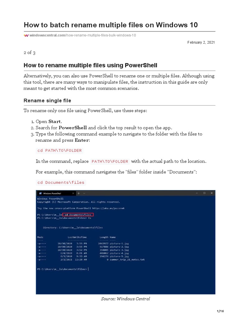 How To Batch Rename Multiple Files On Windows 10 | PDF | Computer File ... How To Batch Rename Multiple Files On Windows 10 | PDF | Computer File ...
