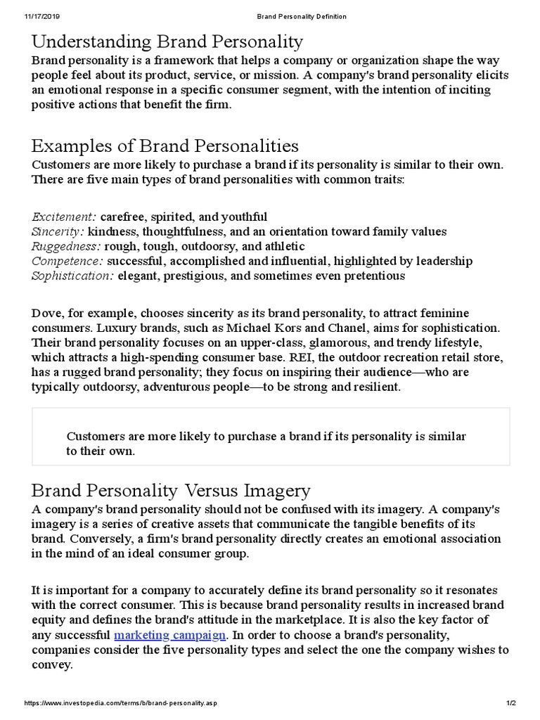 Understanding Brand Personality | PDF | Brand | Communication