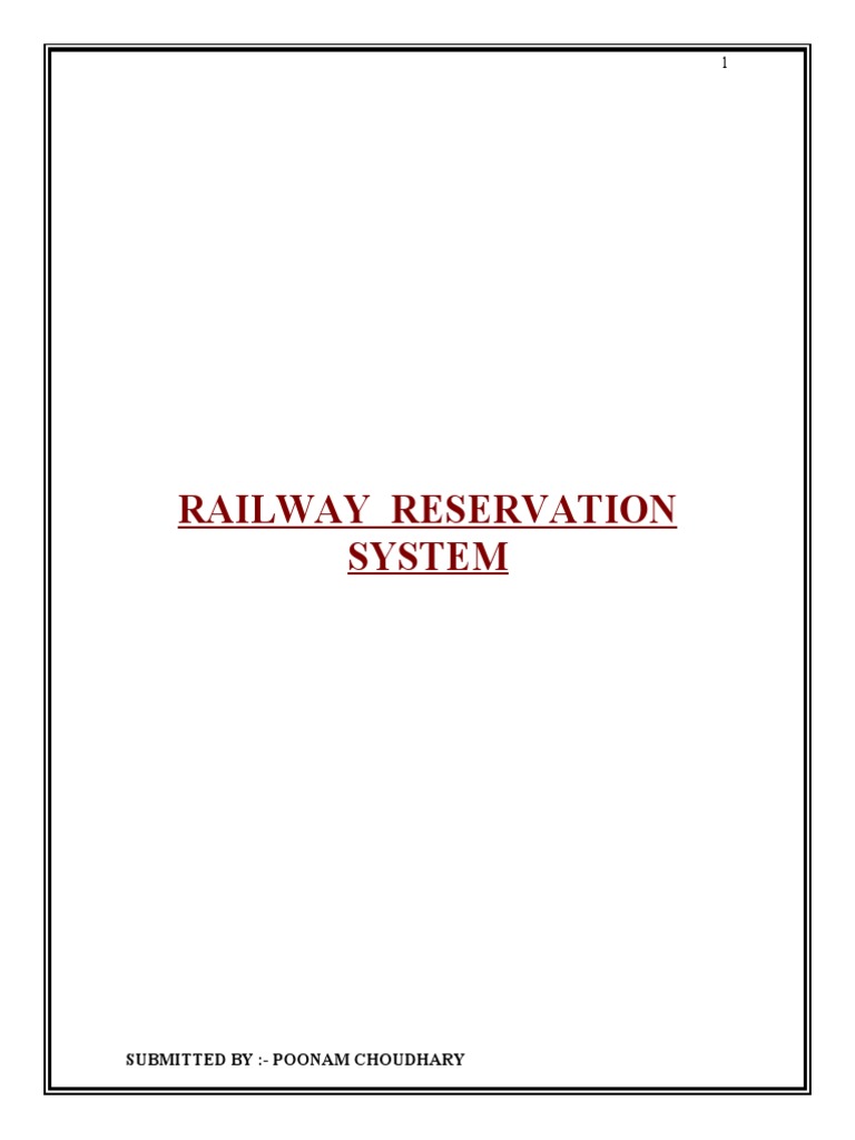 BCA Railway Reservation System | PDF | Software Testing | Computing