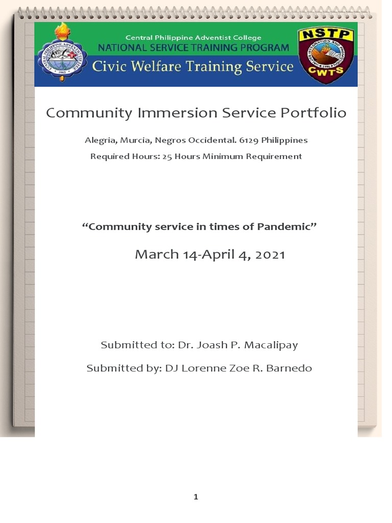 Portfolio - NSTP | PDF