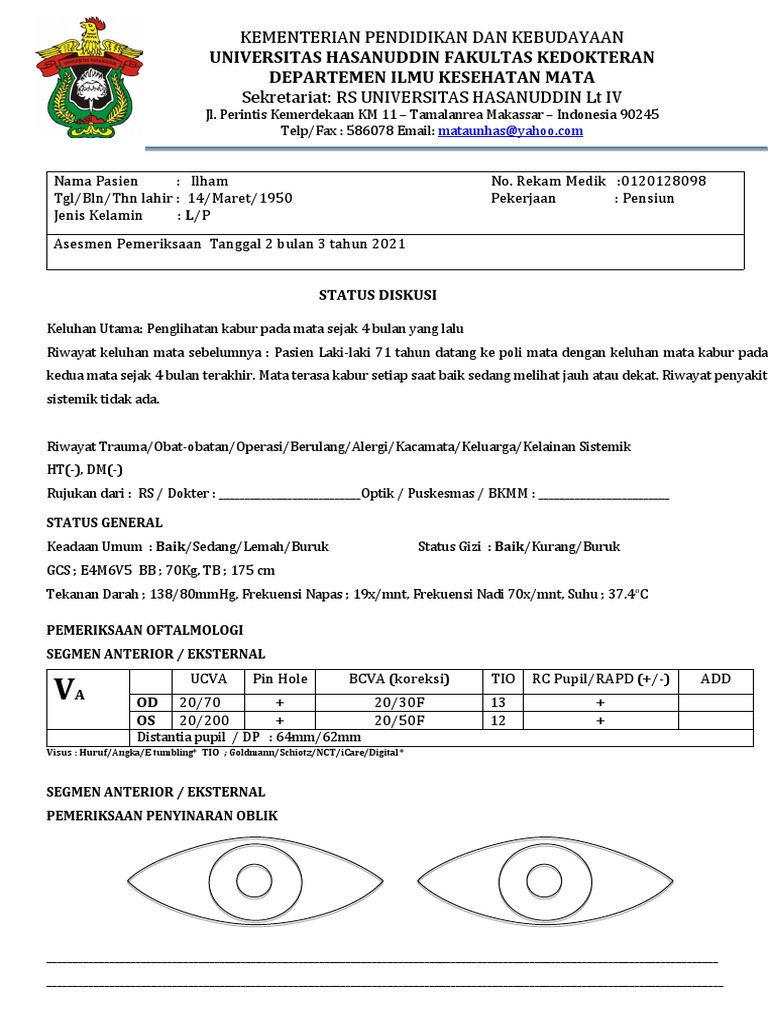 Status Lensa (Katarak) A4 | PDF