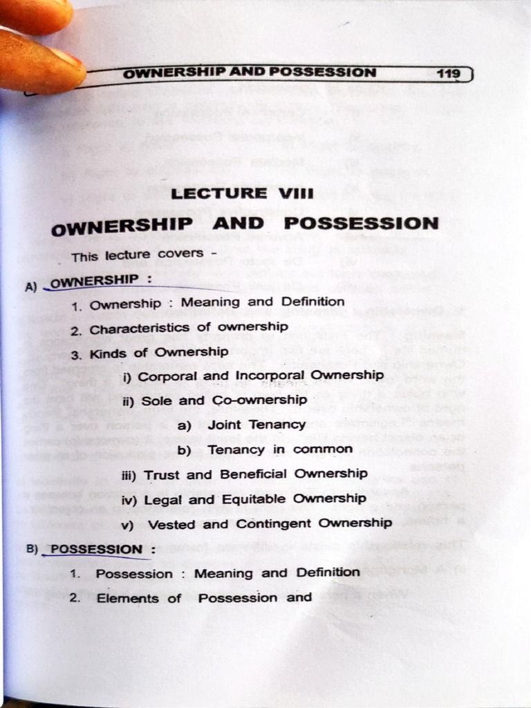 Ownership and Possession | PDF