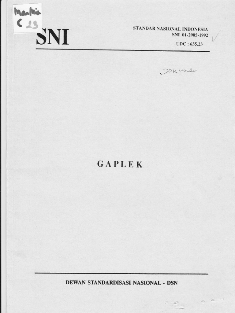 SNI 01-2905-1992 Gaplek | PDF