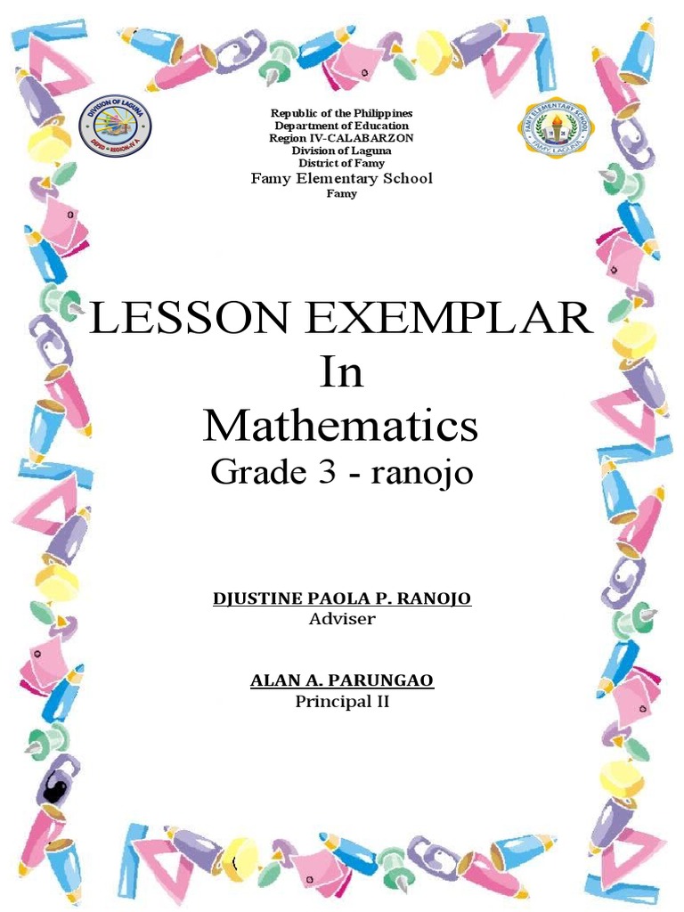 Lesson Exemplar in Mathematics: Grade 3 - Ranojo | PDF