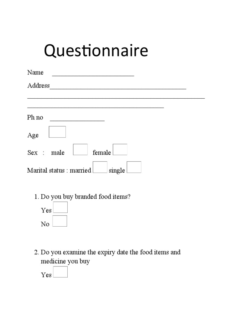 Questionnaire Consumer Awarness | PDF | Consumer Behaviour | Online ...