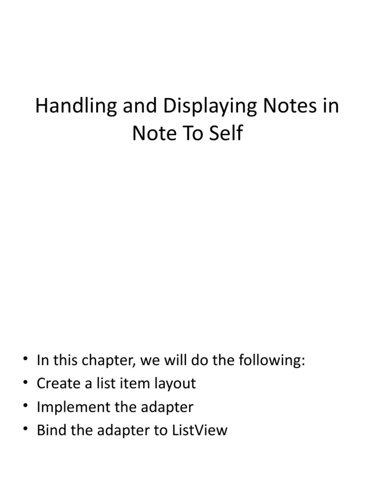 Handling and Displaying Notes in Note To Self | PDF | Method (Computer ...