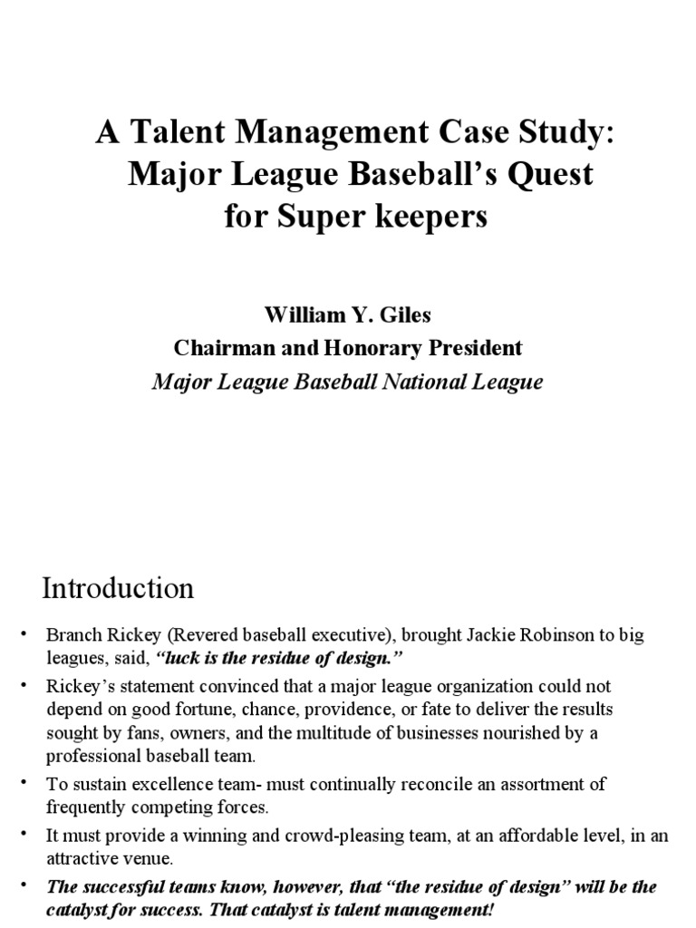 MLB Talent Management Strategy | PDF | Pitcher | Competence (Human ...
