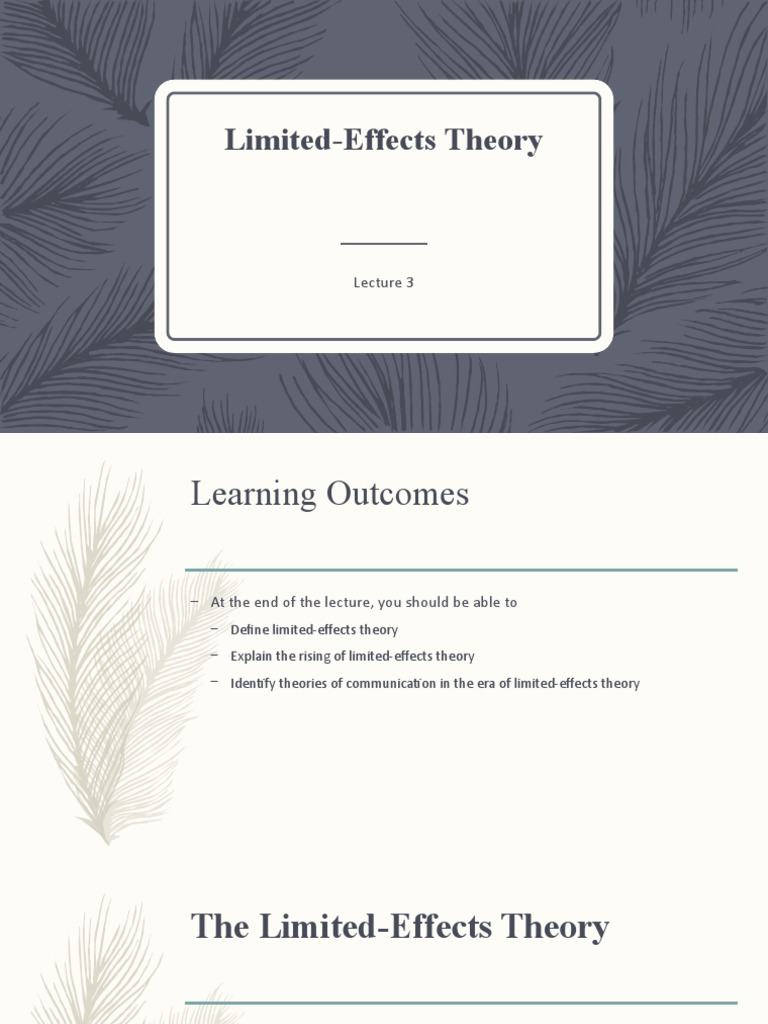 Lecture 3 Limited - Effects Theory | PDF | Attitude (Psychology) | Mass Media