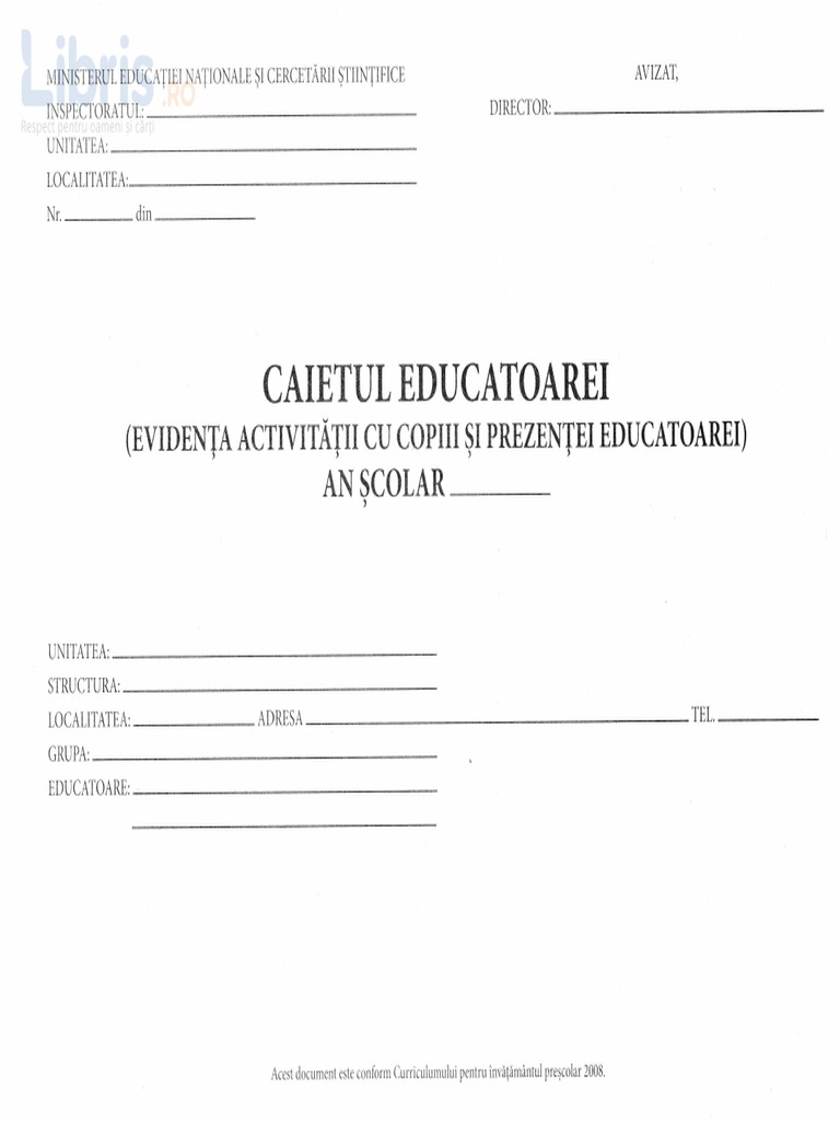 Caietul Educatoarei | PDF