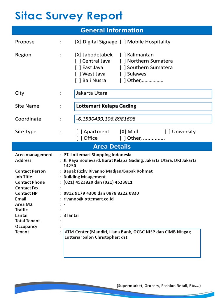 Pre Survey Digital Signage - Lottemart Kelapa Gading | PDF | Service ...