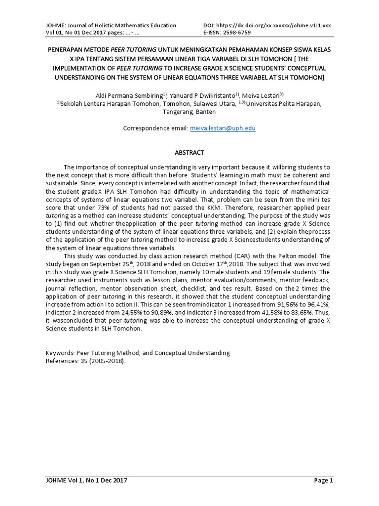 Jurnal Aldi Permana Sembiring 2019 | PDF | Cognition | Mathematics