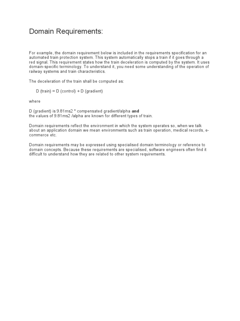 Understanding Domain Requirements in Train Systems | PDF | Computers