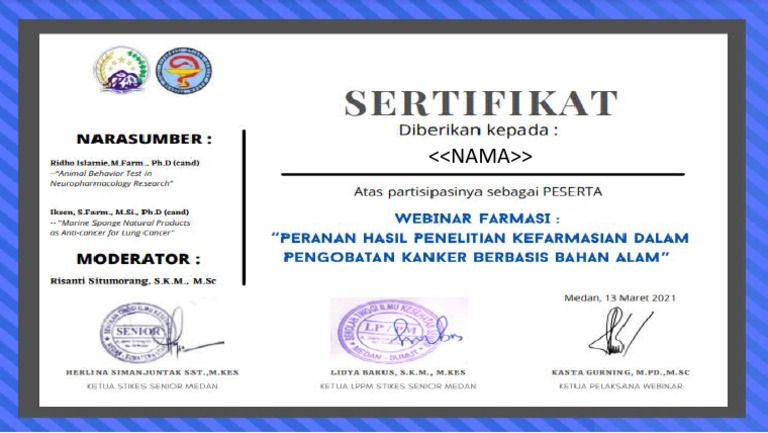 Sertifikat Farmasi Webinar Ii Pdf
