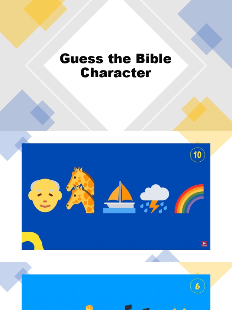 Guess The Bible Character | PDF