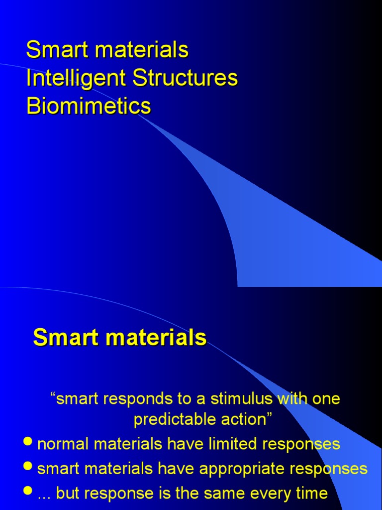 Smart Materials Intelligent Structures Biomimetics | PDF | Chemistry ...