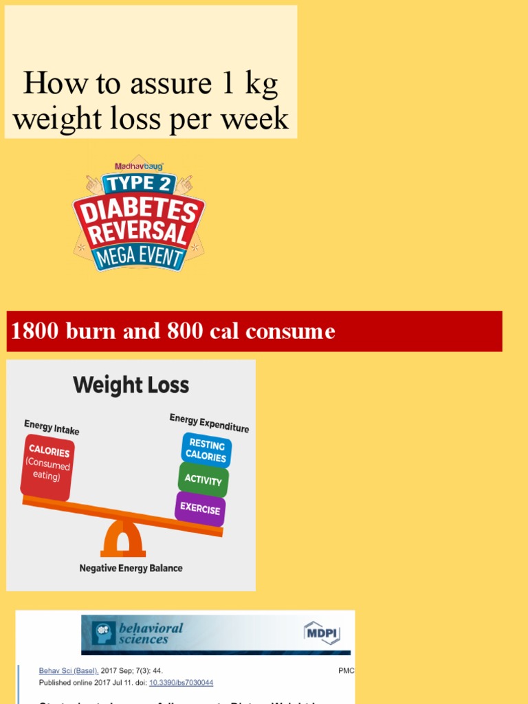 How To Assure 1 KG Weight Loss Per Week | PDF | Dieting | Weight Loss