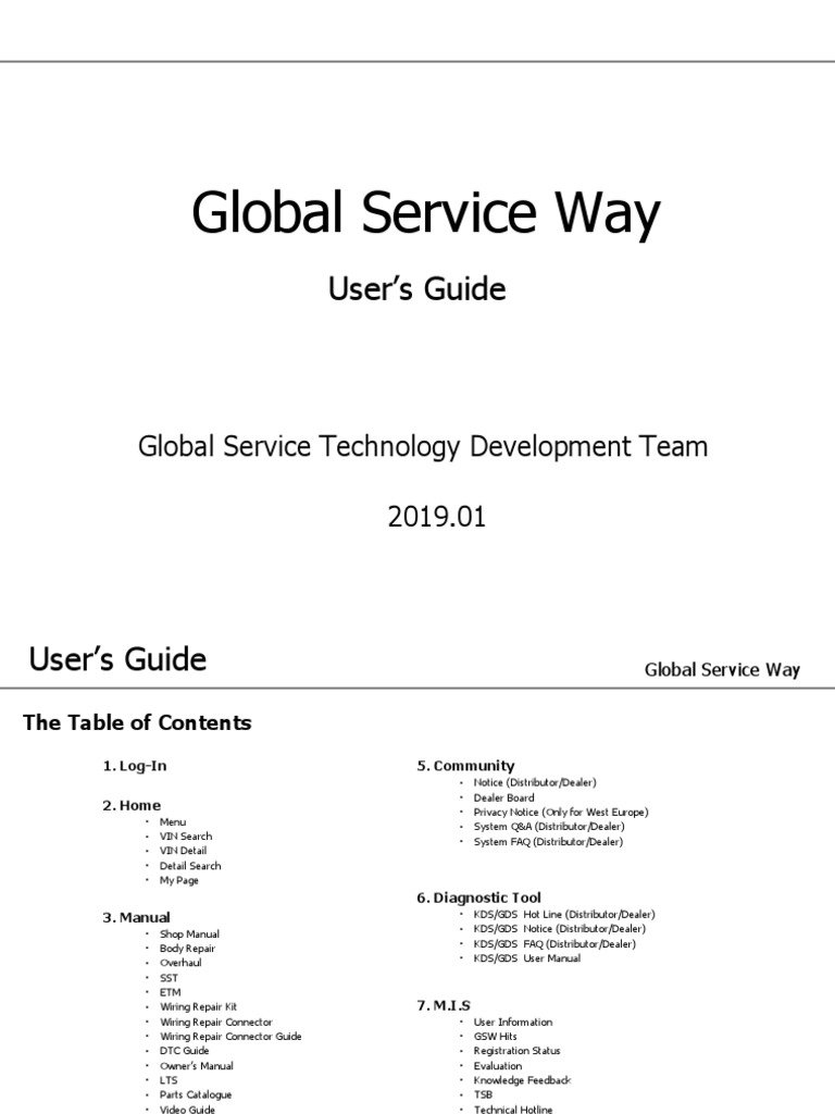 Global Service Way: User's Guide | PDF | Menu (Computing) | Button (Computing)