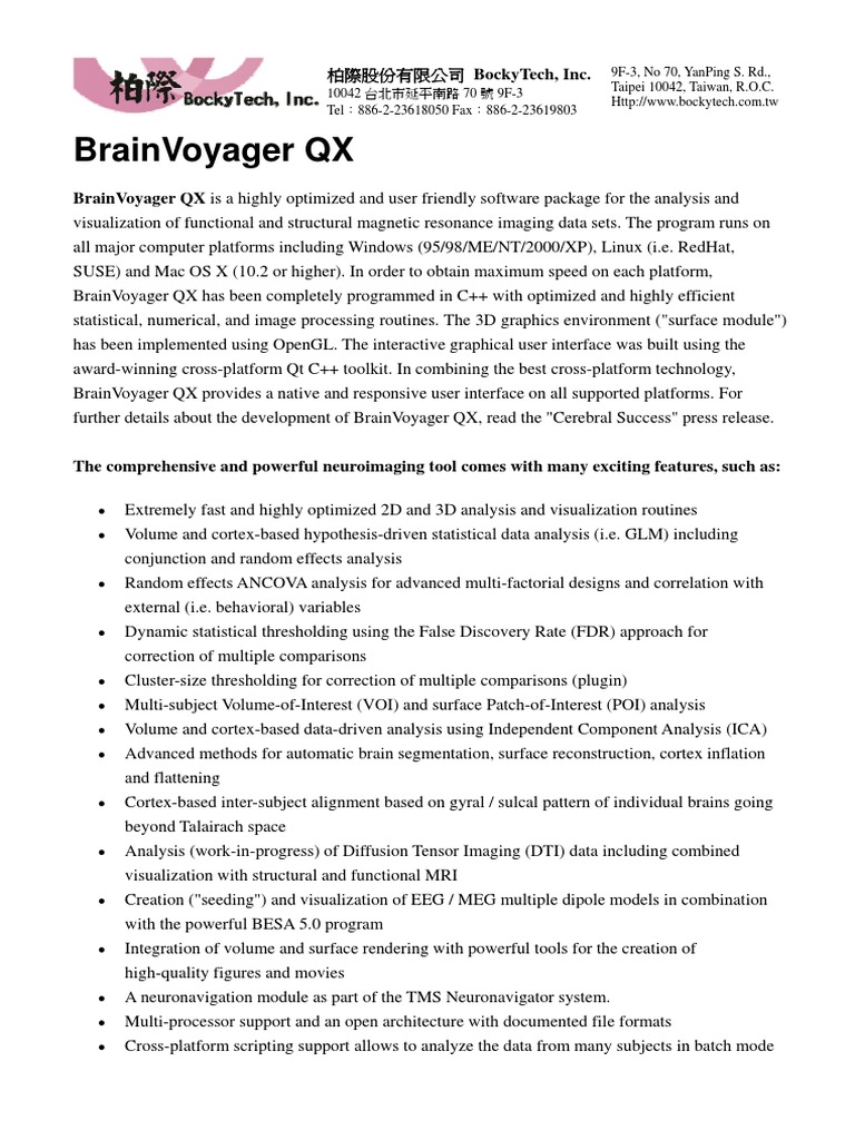 Brainvoyager QX: Brainvoyager QX Is A Highly Optimized and User ...