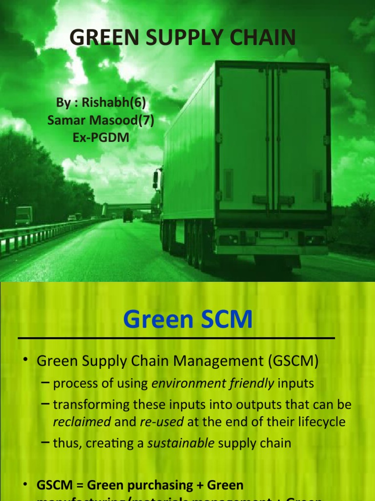 Green SCM Final | PDF | Supply Chain Management | Supply Chain