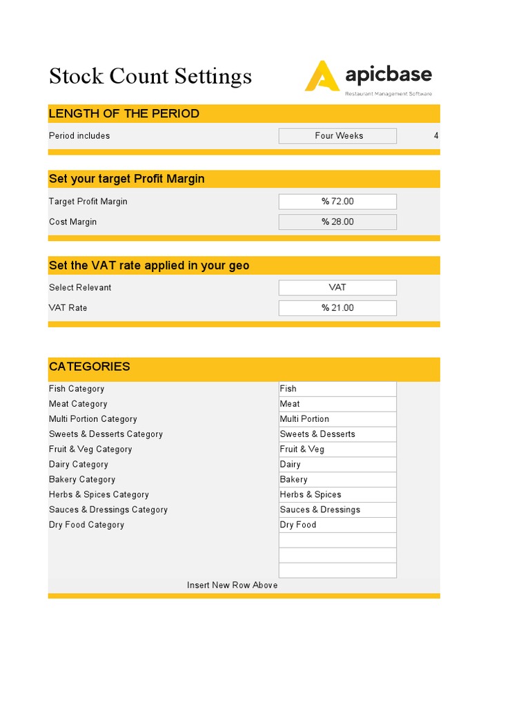 Restaurant Food Inventory Excel Template | PDF | Desserts | Sauce Restaurant Food Inventory Excel Template | PDF | Desserts | Sauce