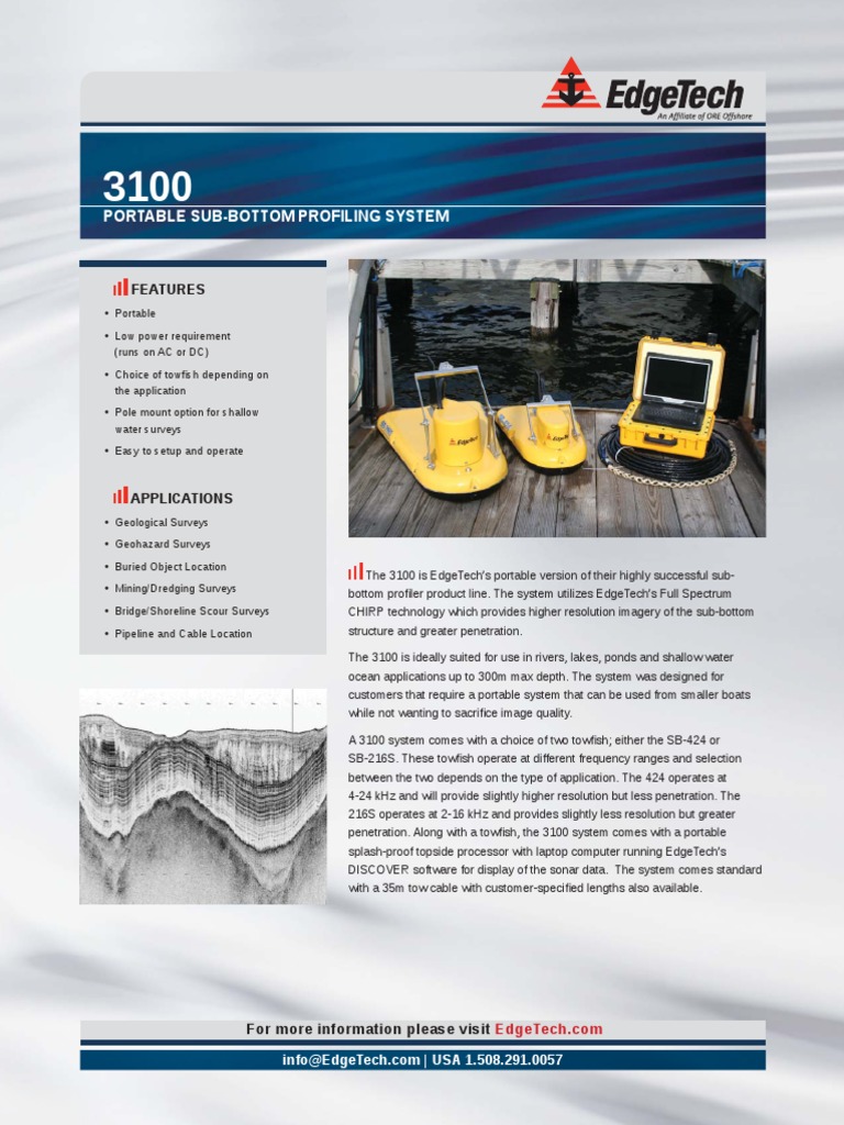 EdgeTech 3100 Sub Bottom Profiler | PDF | Sonar | Application Software