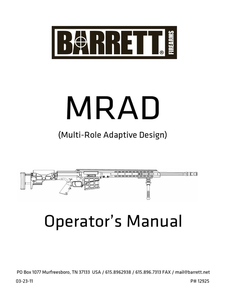 MRAD Operator's Manual and Safety Guide | PDF | Rifle | Gun Barrel