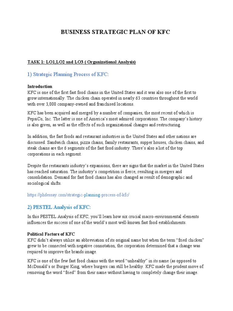 Business Strategic Plan of KFC | PDF | Marketing | Market Segmentation