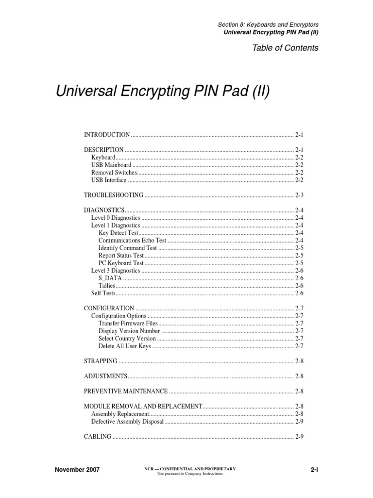 Universal Encrypting PIN Pad-II | PDF | Usb | Personal Identification ...