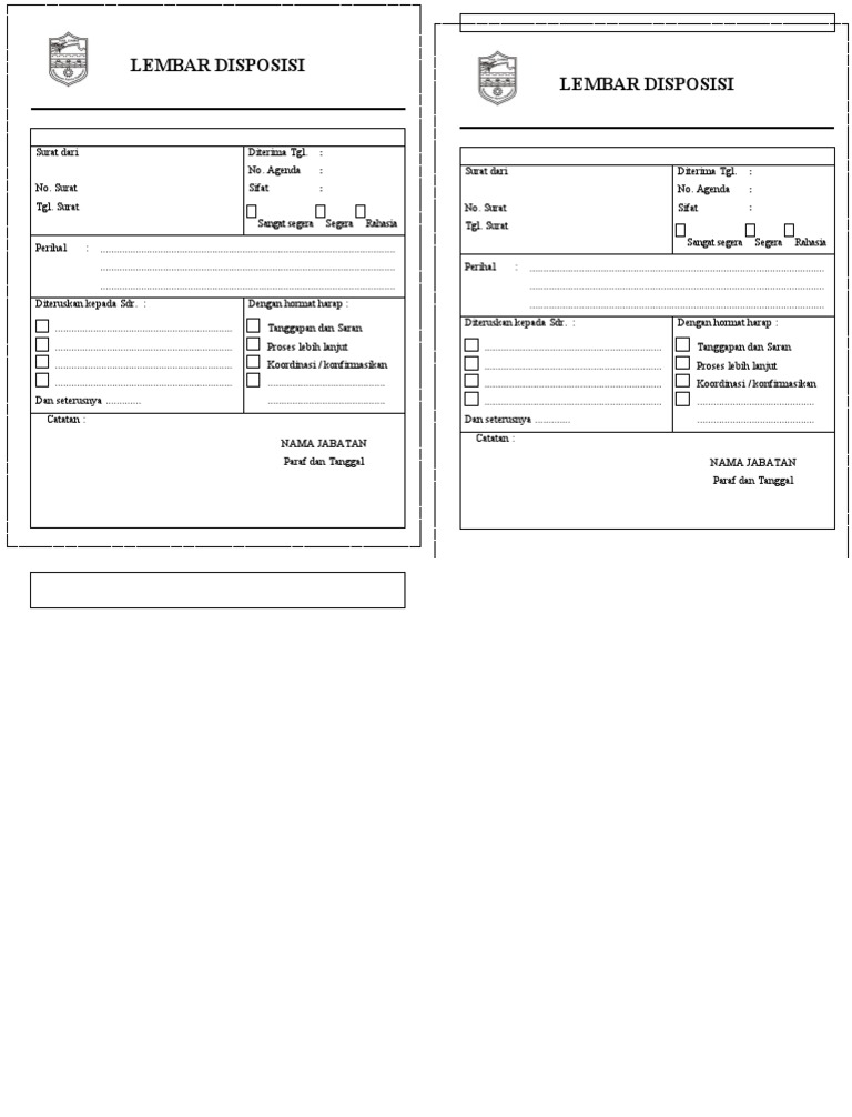 Lembar Disposisi | PDF