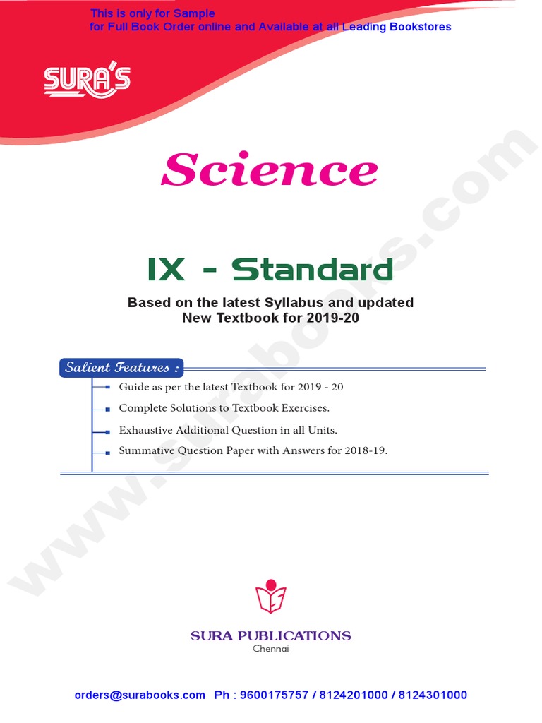 9th STD Science EM Sample Materials 2019 | PDF | Kilogram | Weight