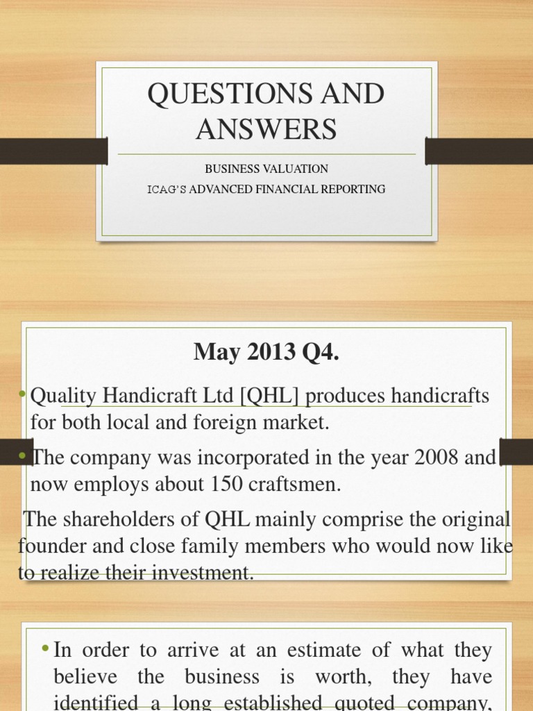 Business Valuation Questions and Answers-1 | PDF | Valuation (Finance ...