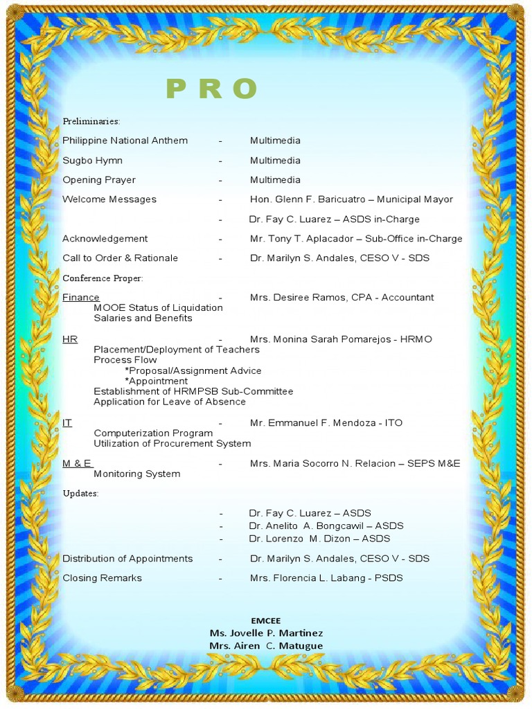 School Head Conference Program Final | PDF