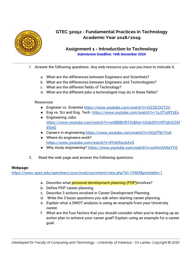 ETEC32052 Assignment 1 Intro2Tech | PDF | Science | Science And Technology