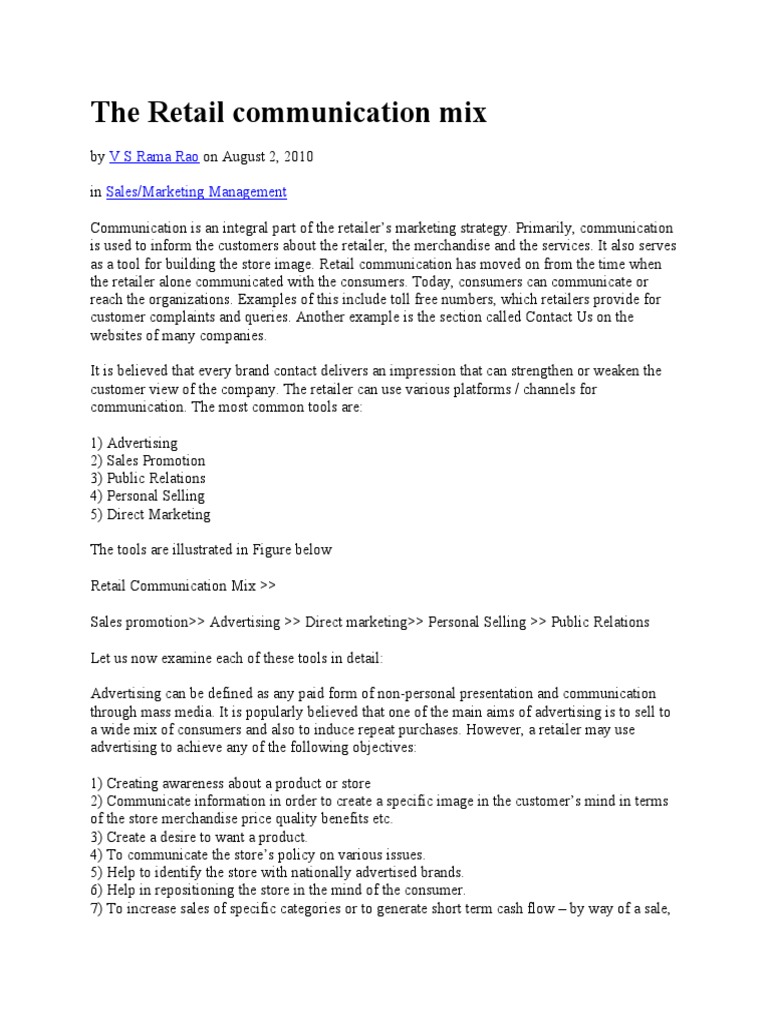 Retail Communication Strategies Explained | PDF | Retail | Marketing