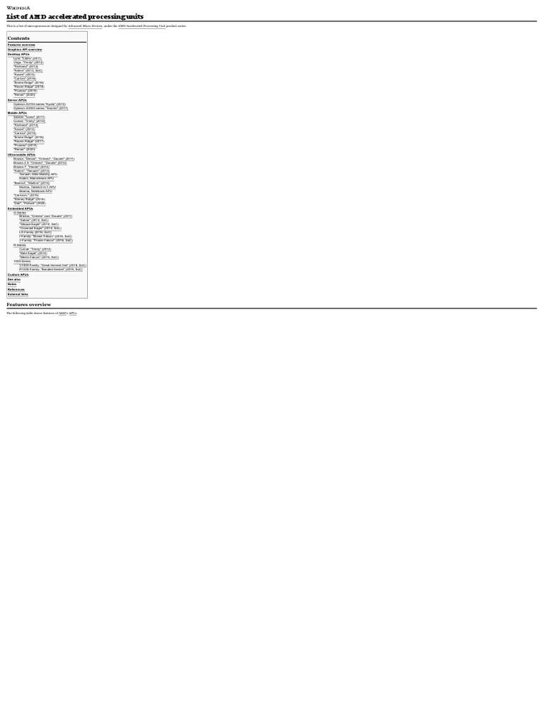 List of AMD Accelerated Processing Units - Wikipedia | PDF | Advanced ...