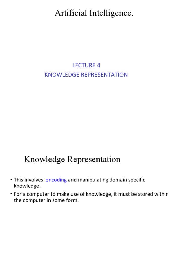 Knowledge Representation In Ai Systems Pdf Logic Proposition