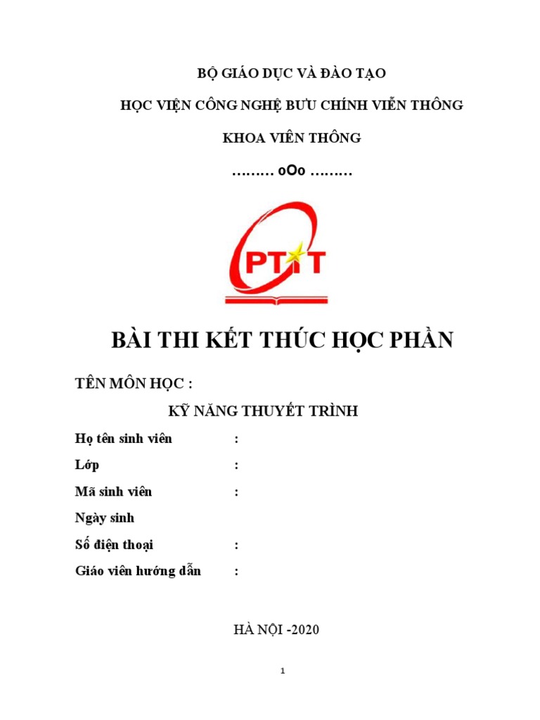 Bài Thi KTHP Môn KNTT | PDF
