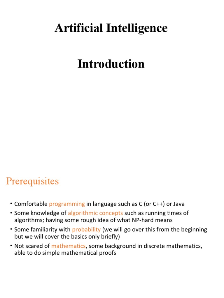 AI Course for Advanced Programmers | PDF | Artificial Intelligence ...
