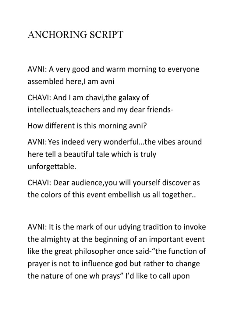 Anchoring Script 1 | PDF | Rama | Ramayana